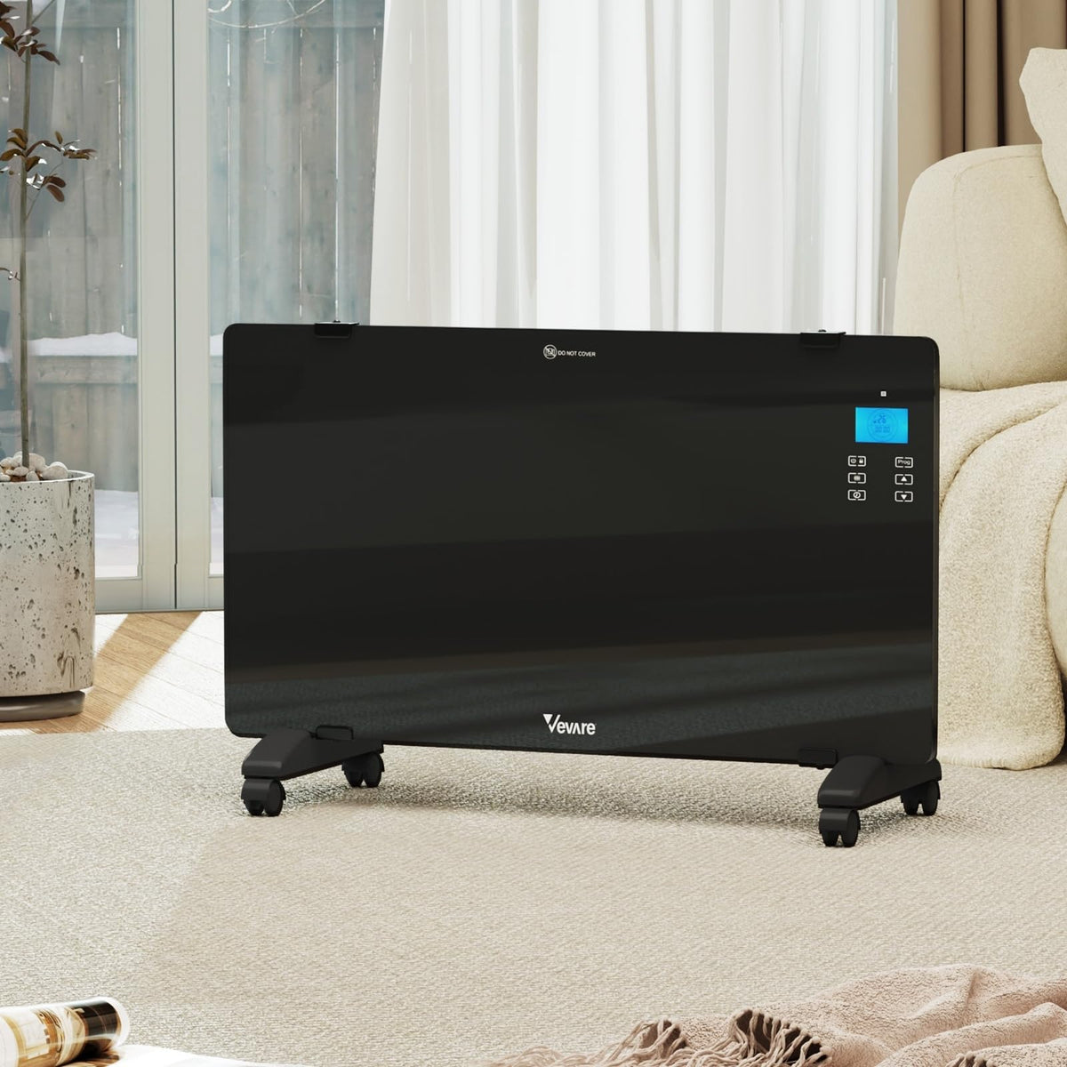 Panel Heater 2000W Portable Convection Heater Wall-Mounted or Freestan ...